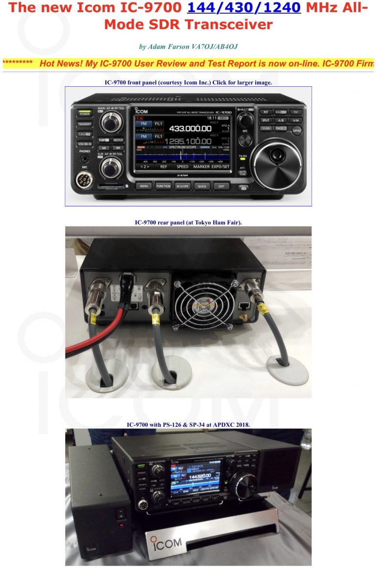 Vernieuwde IC-9700 Review en Testrapport | HamDigitaal.nl