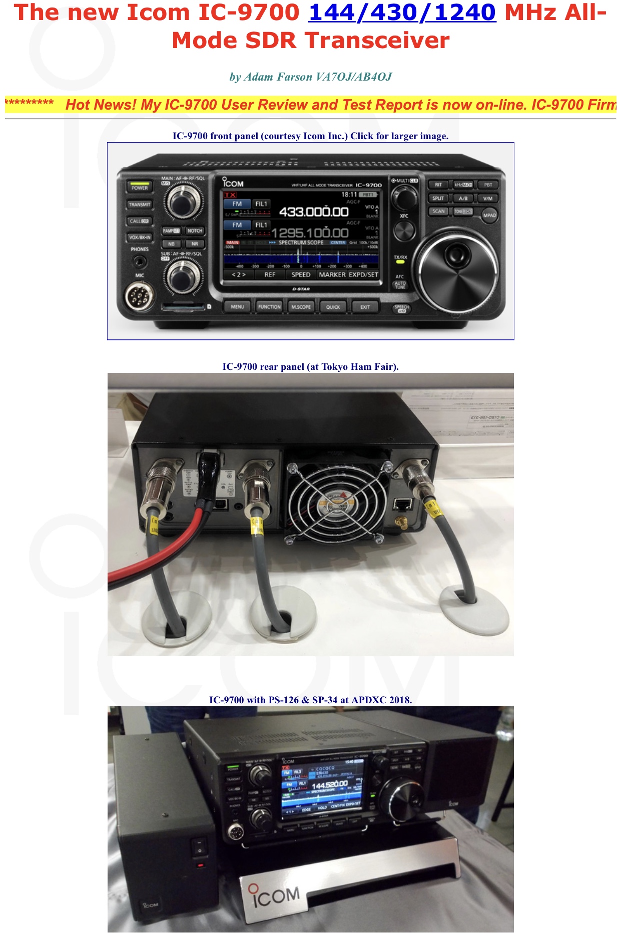 Vernieuwde IC-9700 Review en Testrapport | HamDigitaal.nl